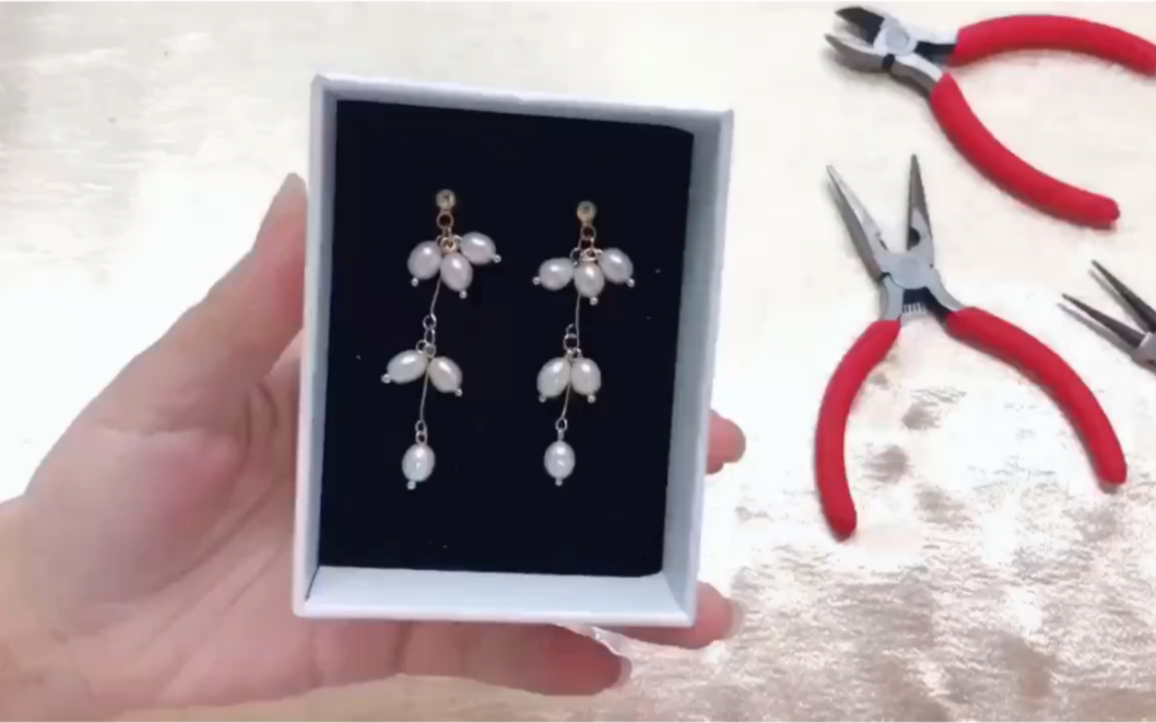 真真真真真的淡水珍珠!up主血本倾情制作!手工原创珍珠葡萄串耳环教程