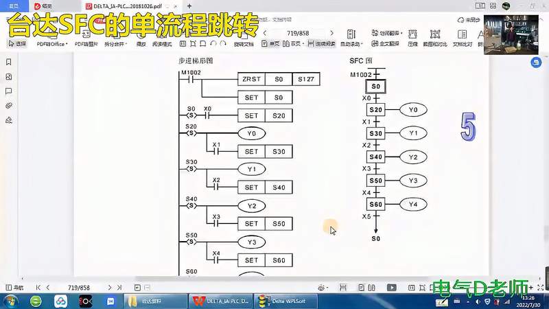 搞定台达SFC编程-(5)单流程跳转
