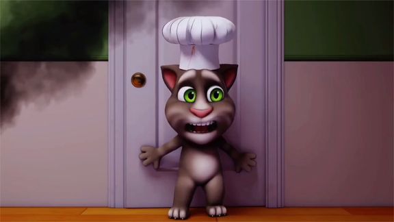 会说话的汤姆:汤姆大厨VS汉克大厨,厨房里的冠军争夺赛正在升温