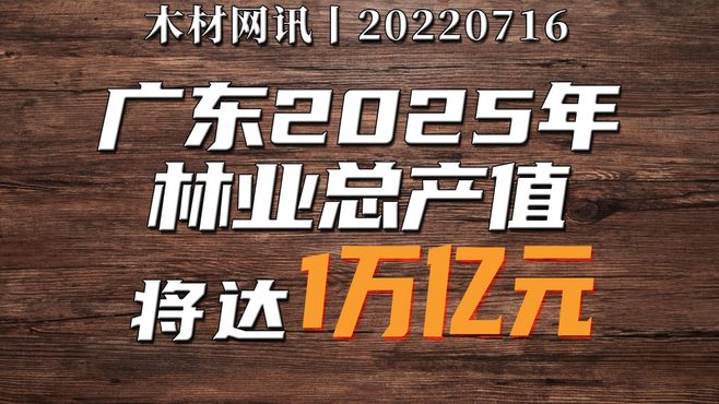 广东2025年林业总产值将达1万亿元丨木材网讯20220715