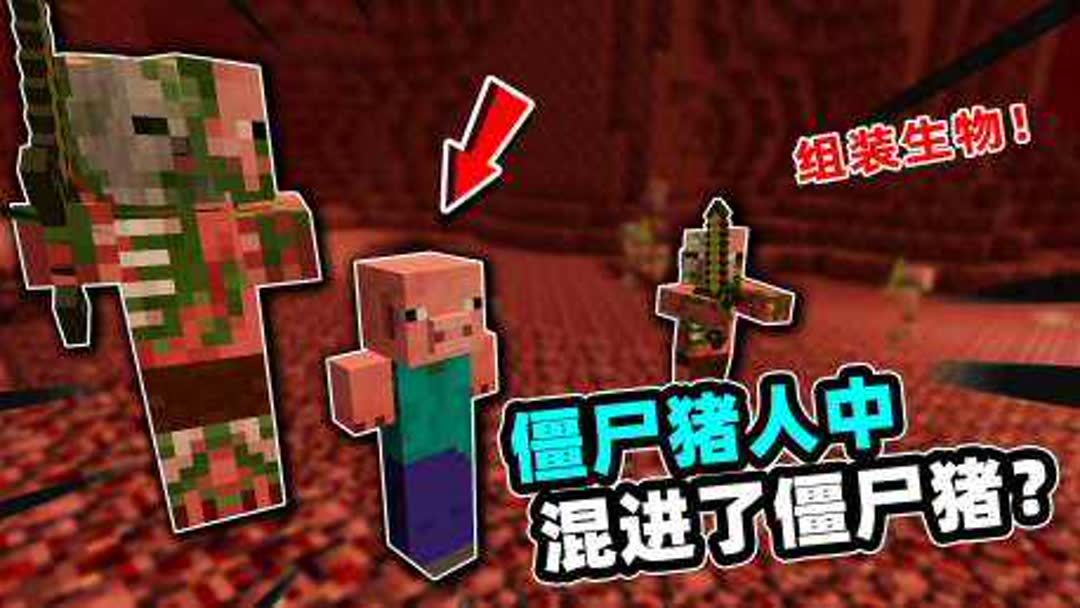 我的世界模组:僵尸猪人中混进了一只僵尸猪?自由组装生物装置!