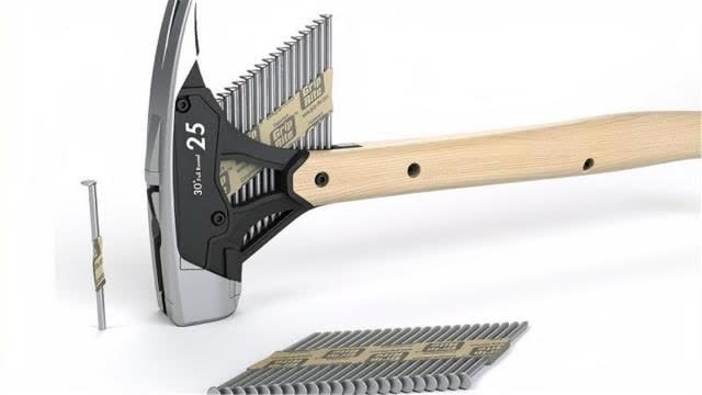 牛人发明不伤手锤子,钉钉子就像开机关枪,无需手扶!