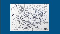 儿童画 蜡笔画 油画棒画 地球 男孩 女孩 小鸟 大树 楼房 水彩画 简笔画 ...