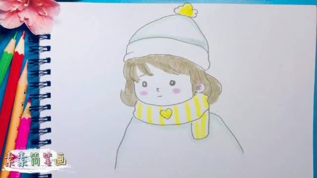 邻家女孩简笔画,小鼻子小眼睛非常可爱