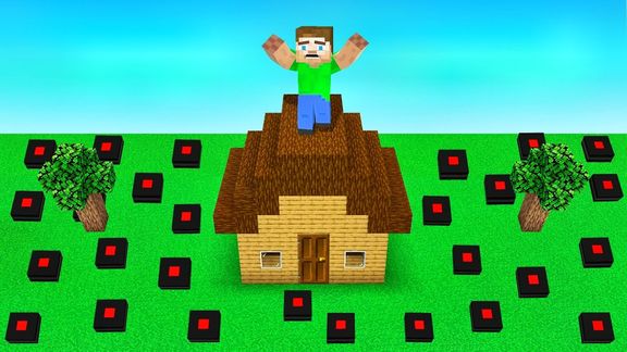 我的世界:坏蛋布置了地雷在我房子周围,我能否逃出去?