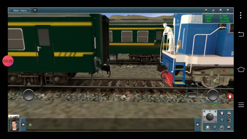 中国模拟火车手游版,东风五型机车从车库推客车进站。