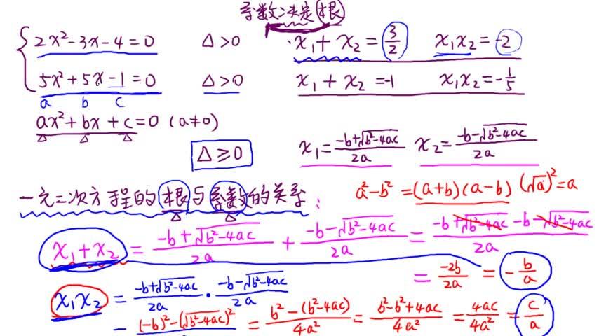 0328一元二次方程根与系数的关系!
