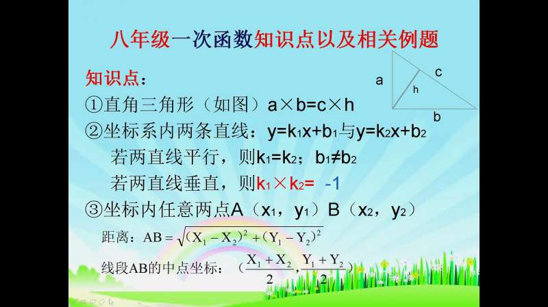 八年级一次函数相关知识点以及压轴题类型