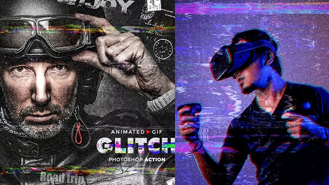 电视毛刺信号干扰GIF动画效果PS动作教程