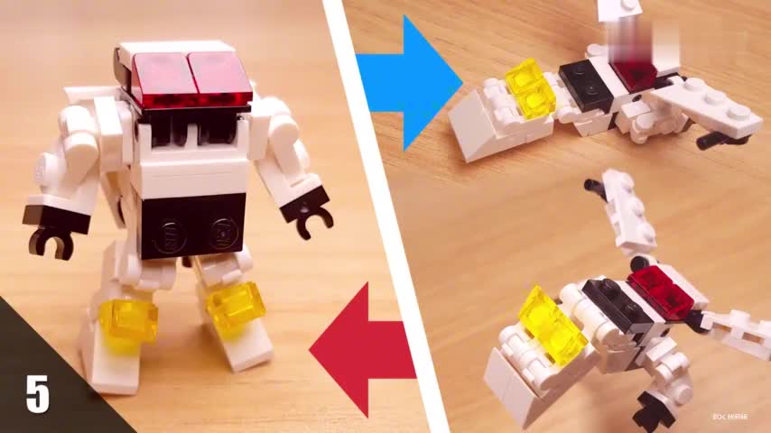 定格动画乐高积木拼装迷你版的变形金刚机器人