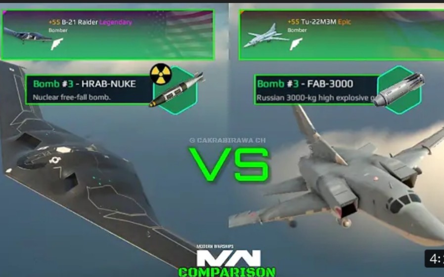 [现代战舰:在线海战]B-21轰炸机 vs 图- 22M3M