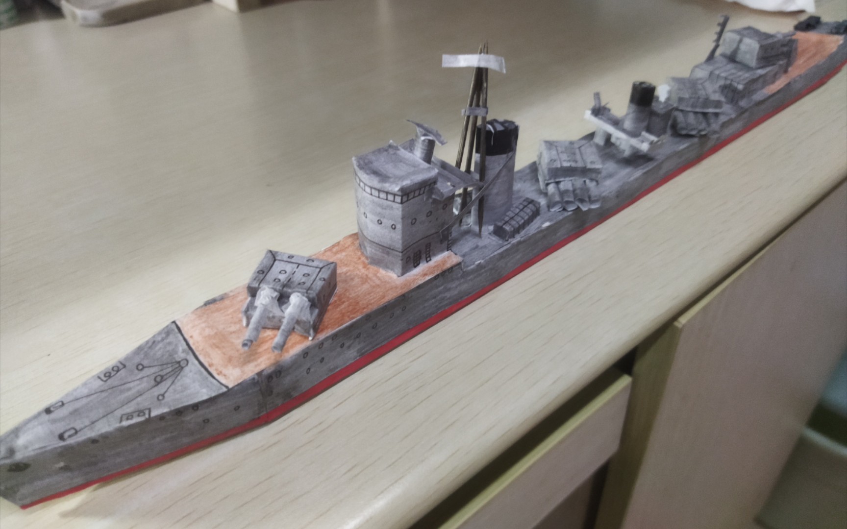 【纯手绘军舰纸模型】阳炎级驱逐舰矶风号