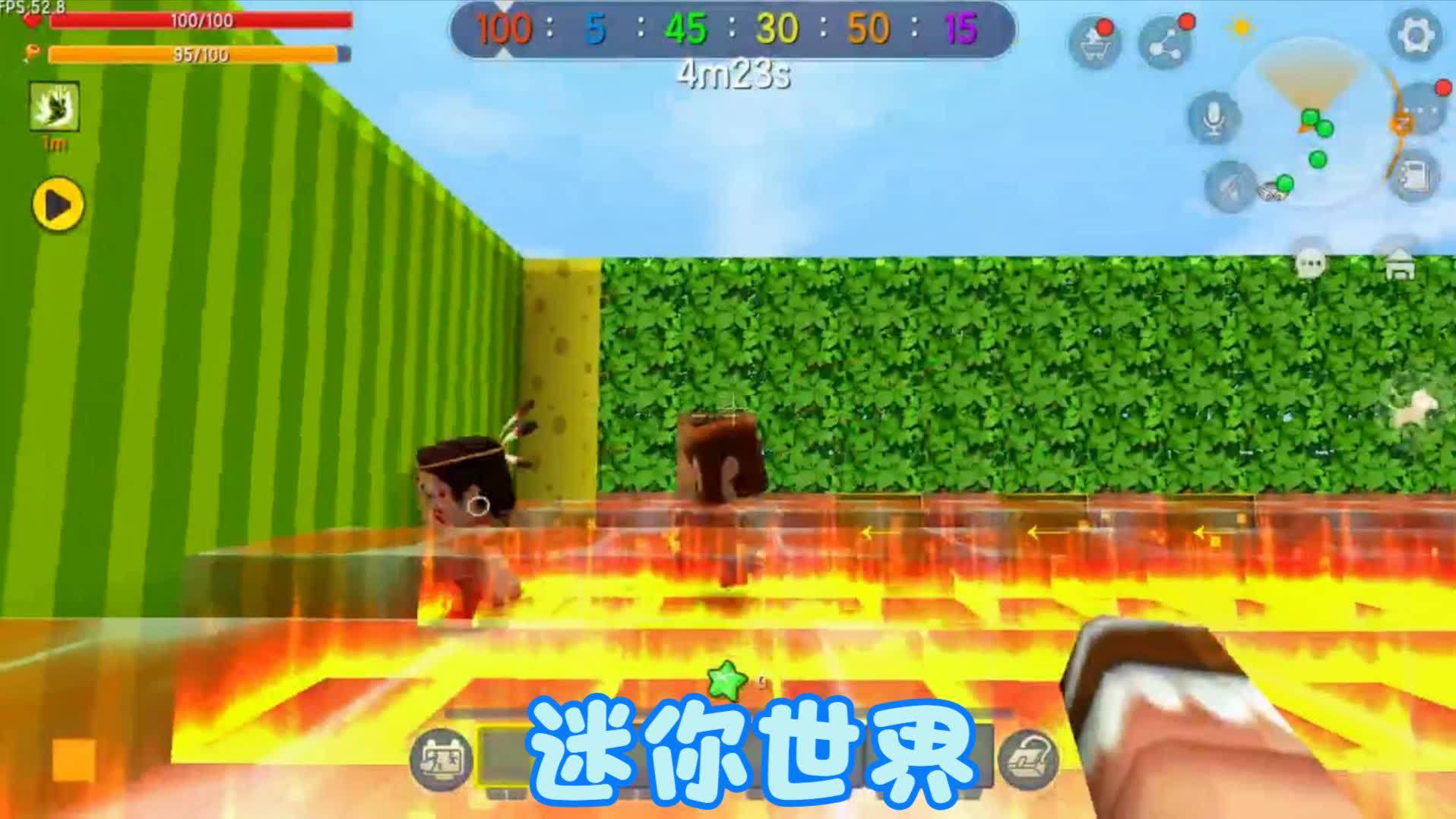 迷你世界跑酷:传送方块房主不卡脚,西西有优势啊