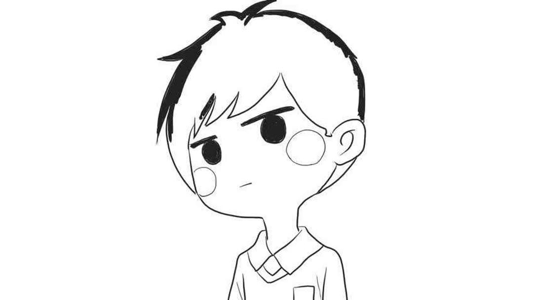 二次元男孩漫画头像卡通简笔画