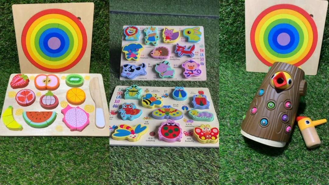 儿童玩具:3D立体木质拼图,开发图形认知能力