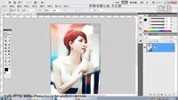 PS国产模特人像修图淡雅调色案例