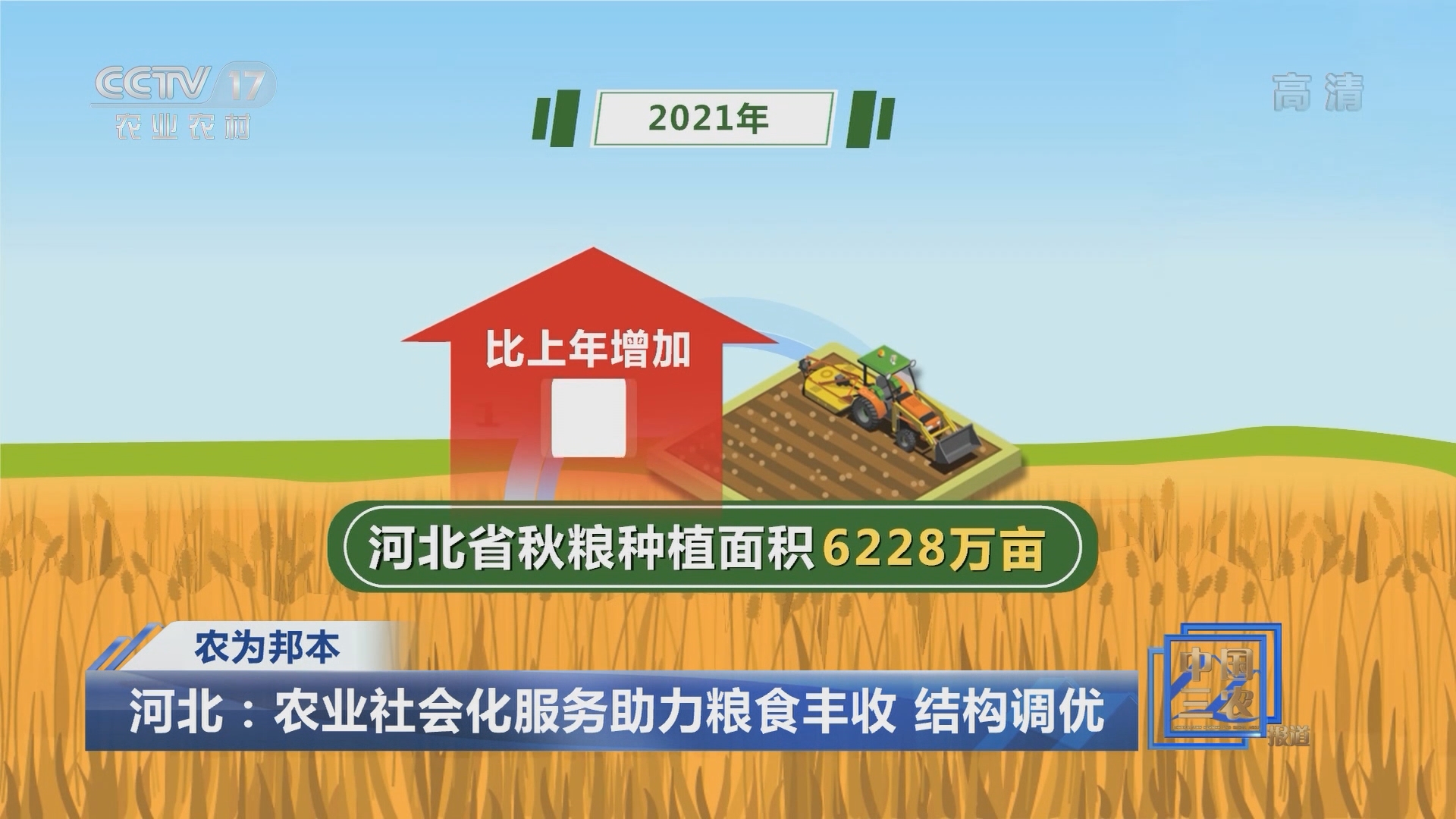 [中国三农报道]农为邦本 河北:农业社会化服务助力粮食丰收 结构调优