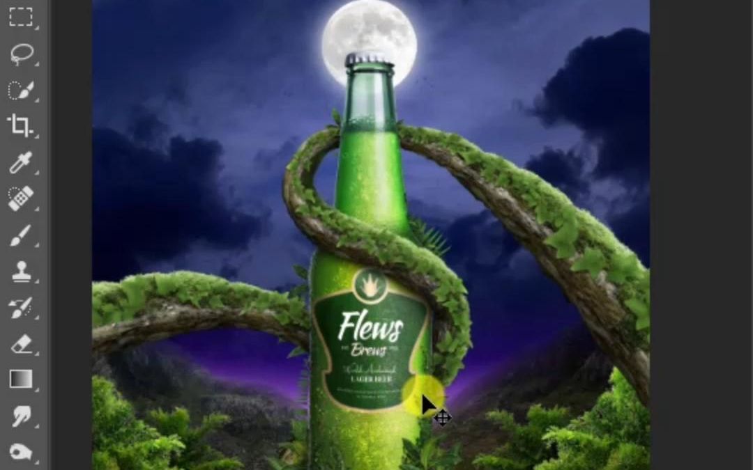 今天教你PS商业合成技法-树干缠绕效果!价值4位数的商业技法!