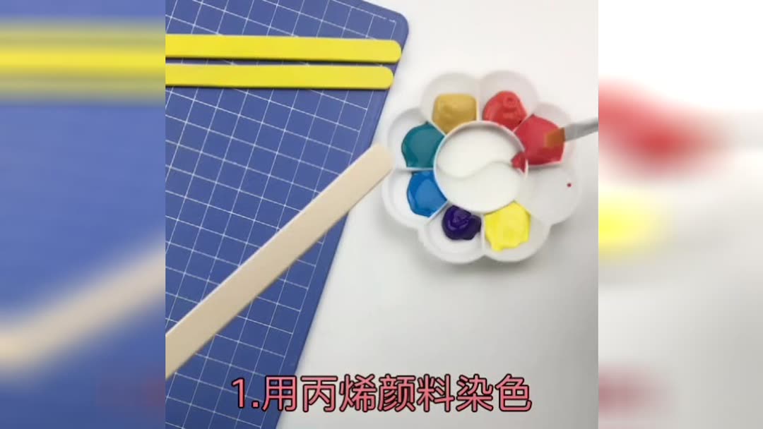 彩虹笔筒,用雪糕棒制作一款简单漂亮,很实用的彩色笔筒