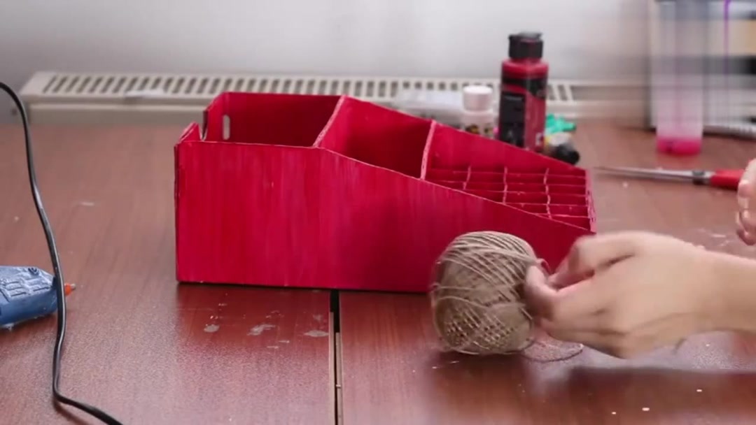 DIY手工制作化妆品收纳盒,废弃的鞋盒不要丢教你变成收纳盒