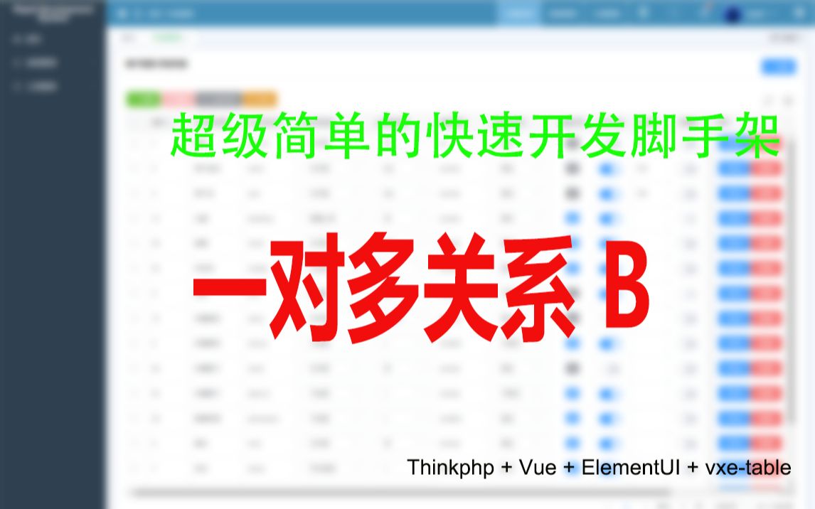 超级简单的,前后端分离的,Thinkphp+VUE 脚手架:一对多的关系B