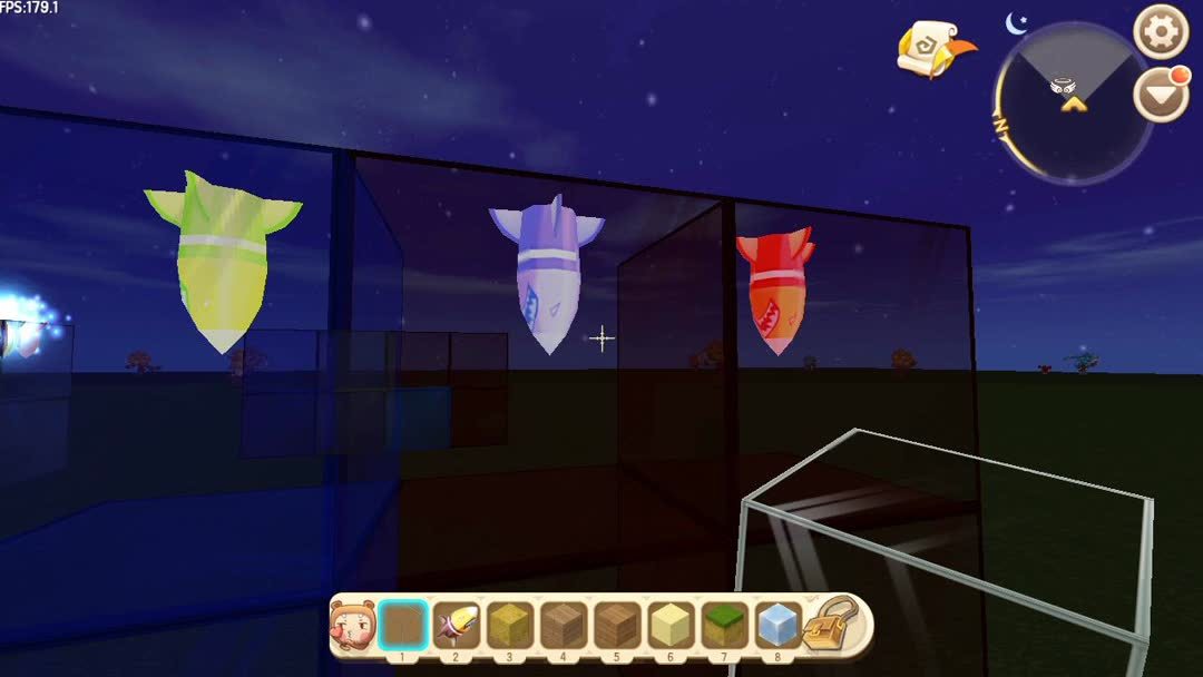 迷你世界:制作“荧光导弹展示柜”教程,比电灯还亮,生存必备!