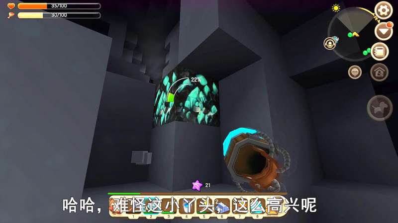 迷你世界联机高级生存63:我们在矿洞口做了标记,方便下次挖钻石