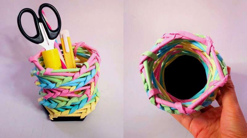 手工DIY教程:自制大容量笔筒,别看是纸做的,结实又耐用