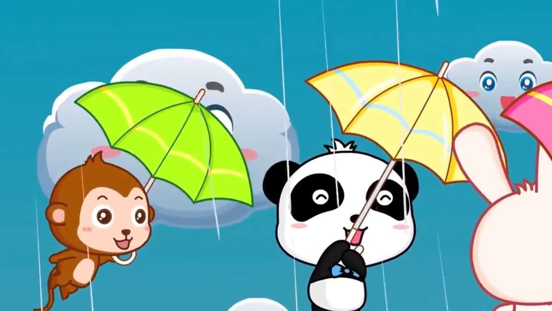 儿童启蒙儿歌童谣动画片 宝宝巴士《小花伞》