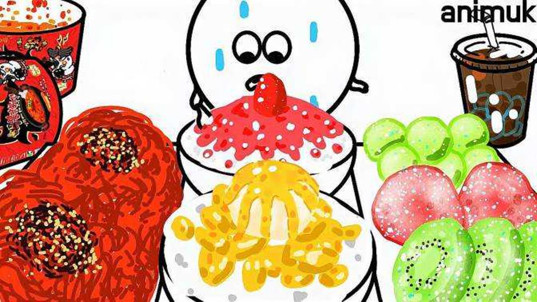 趣味定格动画:冰淇淋配上爆辣火鸡面,只有吃货才懂的世界!