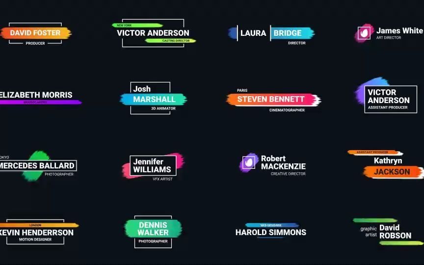 AE模板-画笔描边标题包