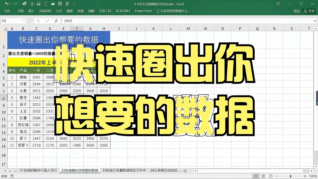 Excel快速圈出你想要的数据