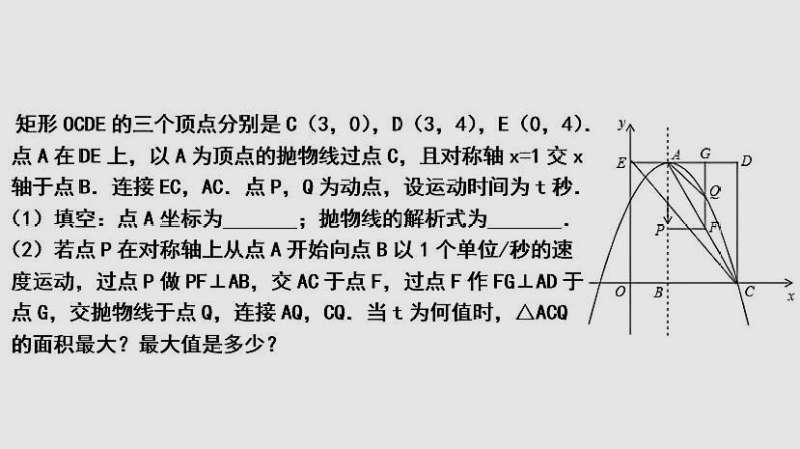 九年级数学:二次函数的实际应用,动态几何问题,中考真题讲解