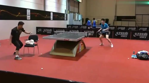 王皓陪樊振东训练,这球快得眼睛都要花了