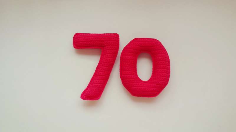 钩针编织 庆祝新中国成立70周年 数字70的钩织方法