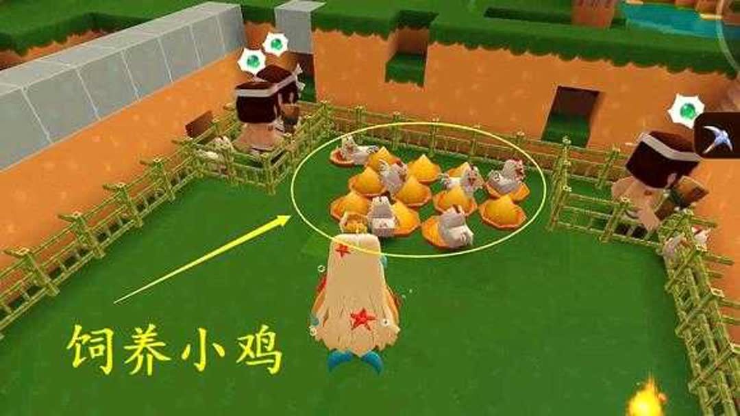 迷你世界61:我在鸡圈用鸡饲料喂养小鸡,希望小鸡快快多起来