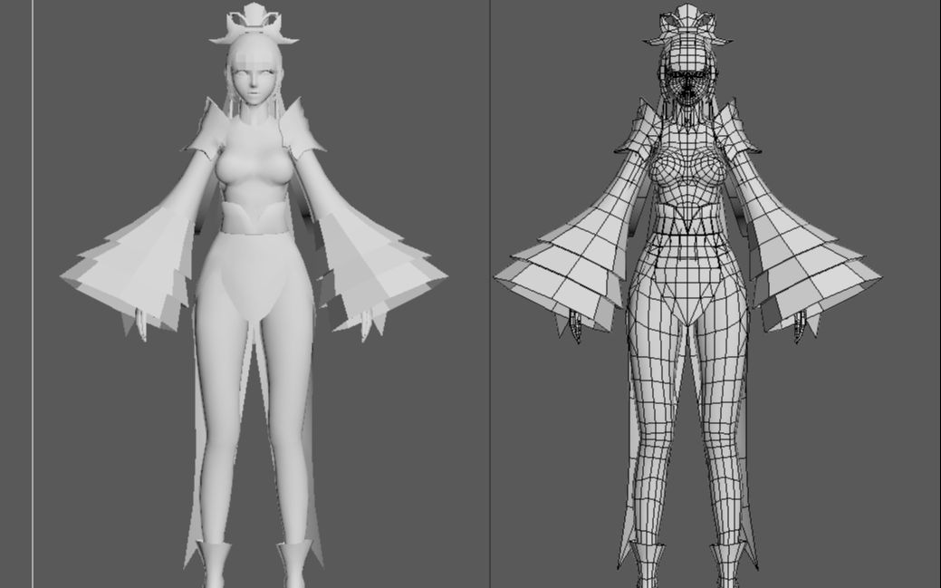 【3DMAX角色建模】游戏里的女性角色建模,传统手绘角色模型制作教程