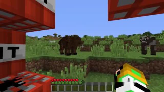 我的世界:小熊用TNT来炸玩家的别墅!