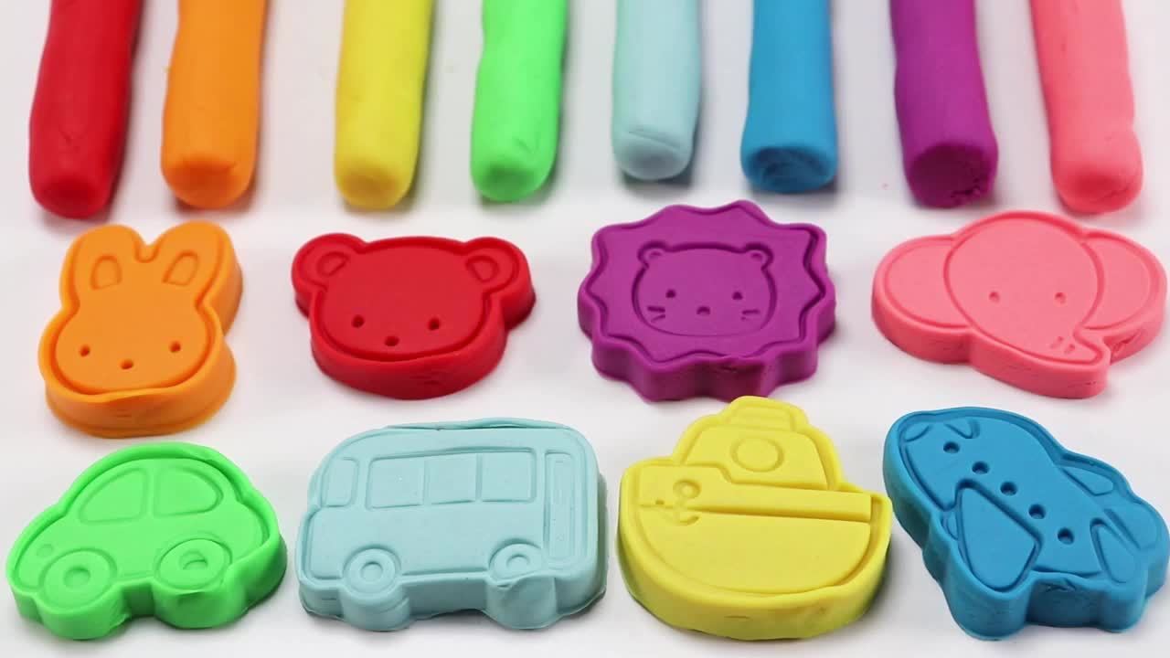 早教孩子学数字,彩色橡皮泥做汽车,英语开心学