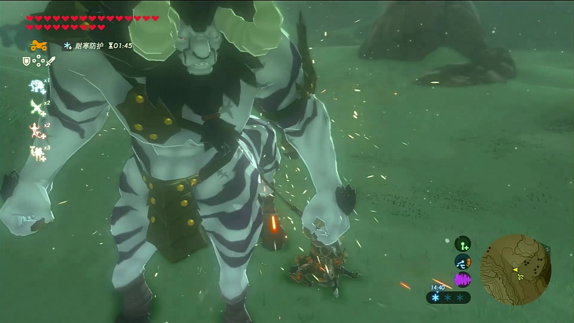 塞尔达传说旷野之息打白银人马(小流氓)&兽神大剑盾反练习