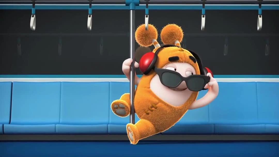 搞笑动画:橙宝把公交车杆当道具跳起了钢管舞,哇,太逗啦~