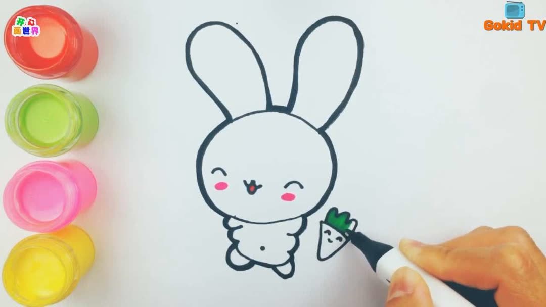 教小宝宝画小白兔简笔画!儿童绘画教程!