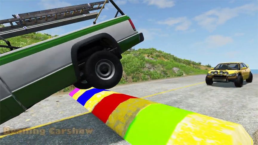 卡车汽车与大型减速带# 100