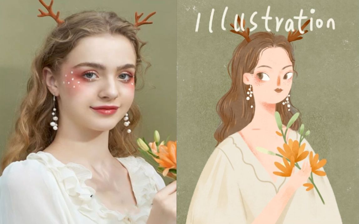 某一位大学生在课间时间学习插画,画完之后挂到淘宝上竟然卖出了500...