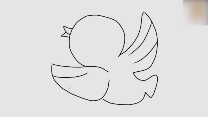 一只小鸟的超简单画法,简单好学,小朋友一学就会