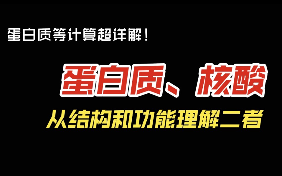 深度剖析蛋白质、核酸的结构及功能。理解蛋白质计算。