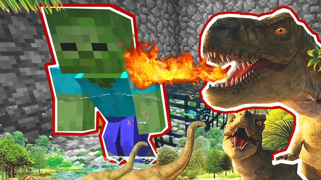 我的世界养恐龙98:在矿洞中挖到霸王龙化石,提取它的DNA样本