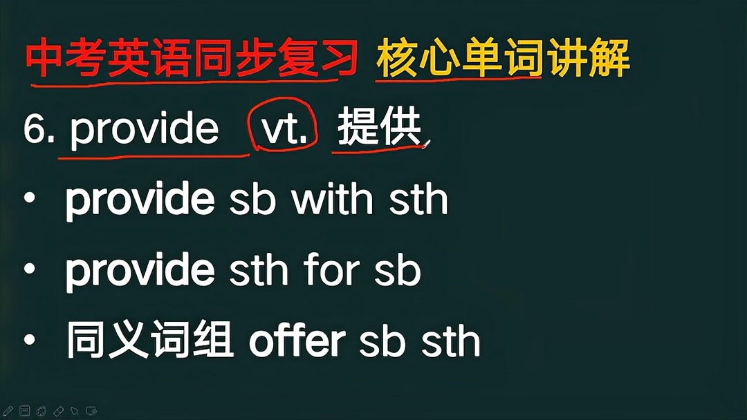 中考英语复习每天一讲,学习“provide”用法