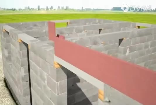 简单的砖砌房屋动画演绎。设计师日常 别墅豪宅 透水砖