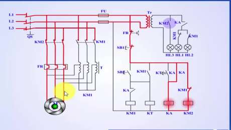 电动机自耦降压启动控制电路